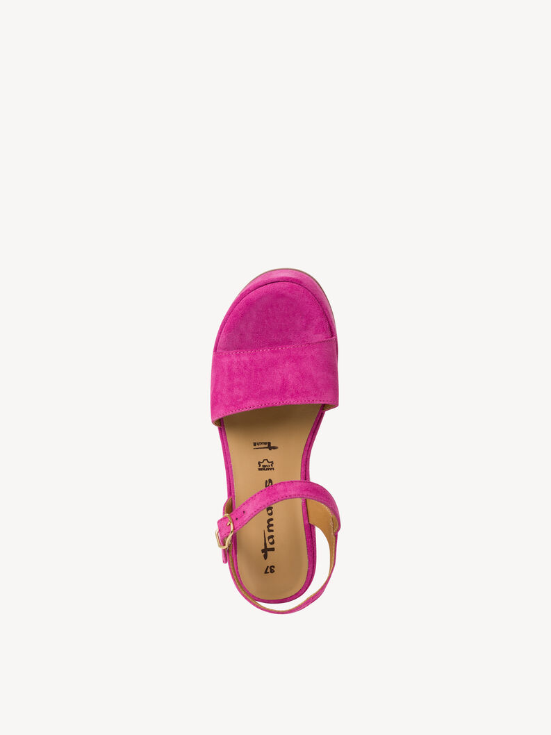 Sandale à talon en cuir - rose fuchsia 1-28020-42-530 : Achetez en ...