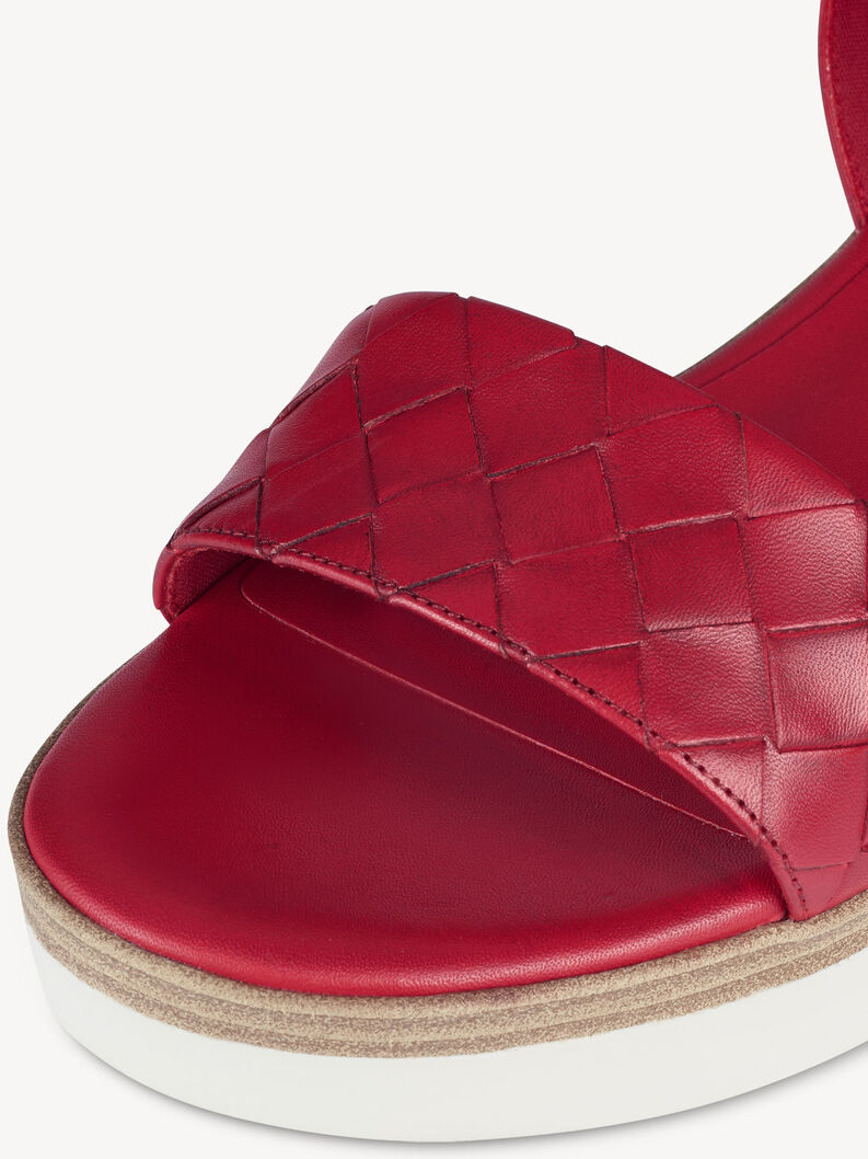 Sandale à talon en cuir - rouge 1-1-28216-20-533 : Achetez en ligne les ...