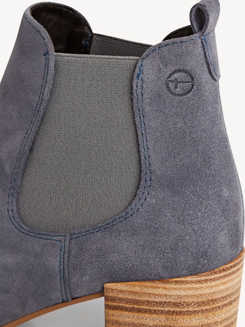 Damen Stiefeletten Blau Leder
