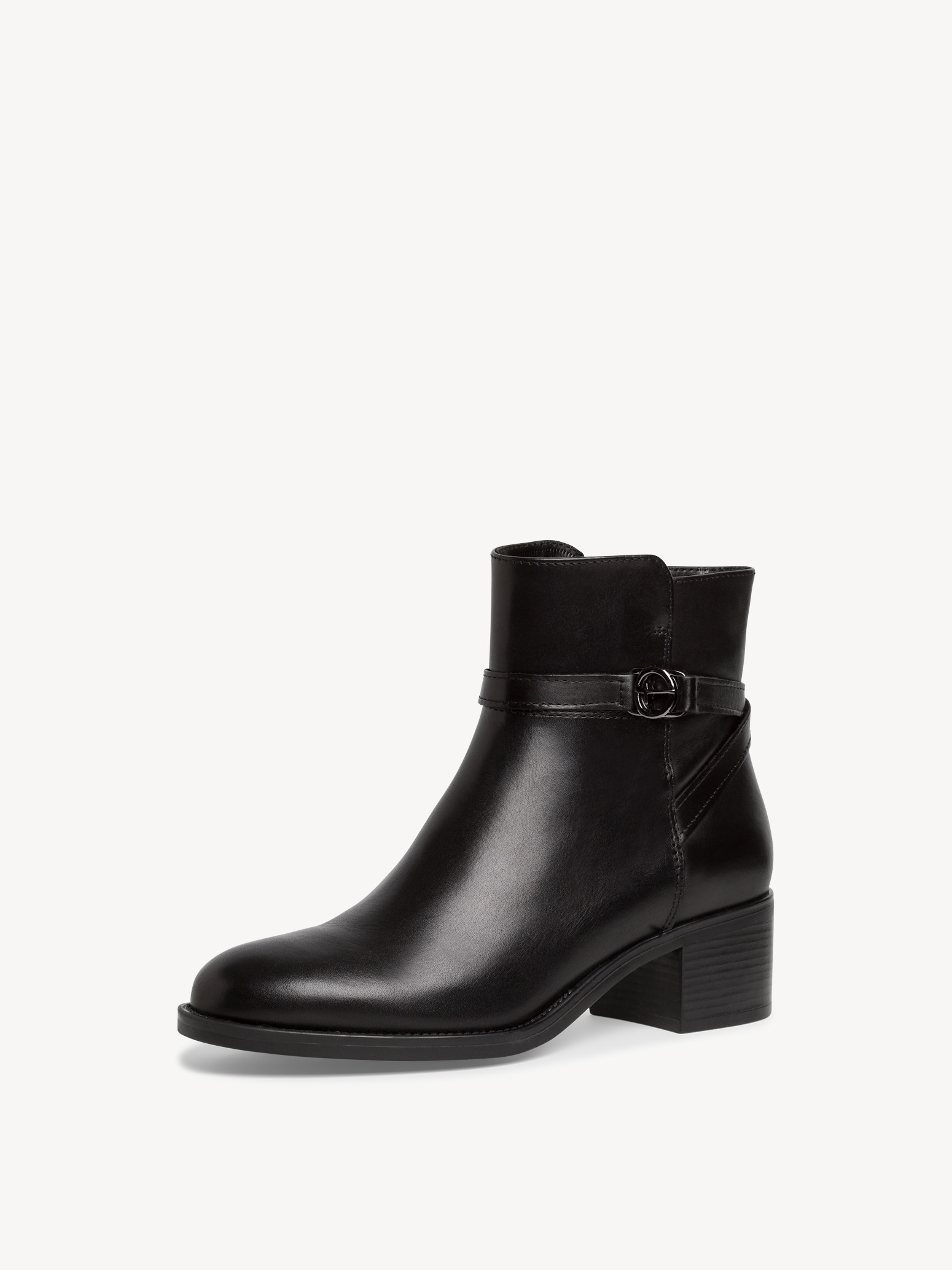 Bottine en cuir - noir 1-25017-41-001 : Achetez en ligne les Bottines ...